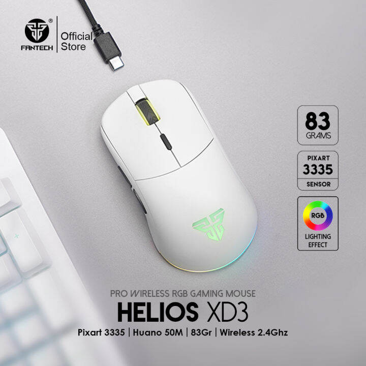 FANTECH HELIOS XD3 Wireless and Wired Mouse PIXART 3335 16000 DPI and ...