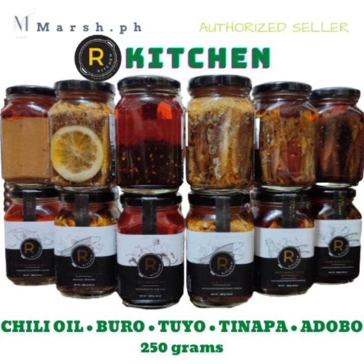 R KITCHEN PREMIUM BOTTLED GOURMET • CHILI GARLIC OIL • TINAPA • TUYO ...