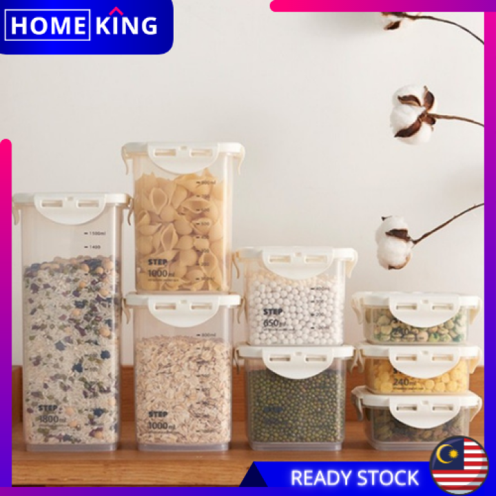 HOMEKING｜Food Storage Box Plastic Airtight Container Transparent Clam-shell Canisters Tank Bekas ...