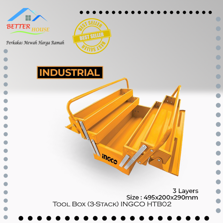 Kotak Alat Perkakas Toolbox Besi Susun Tool Box (3-Stack) INGCO HTB02 ...
