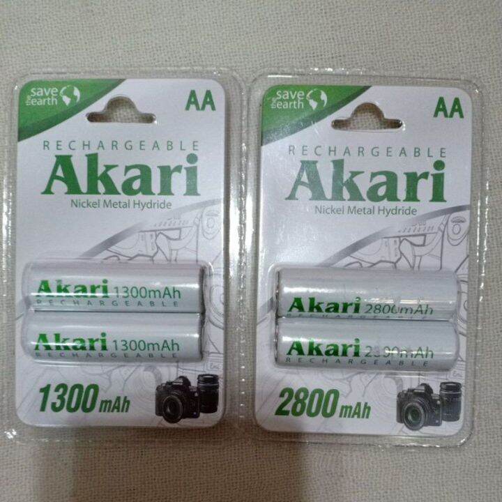 ☞akari rechargeable batteries 13002800mah 2's pack pls choose | Lazada PH