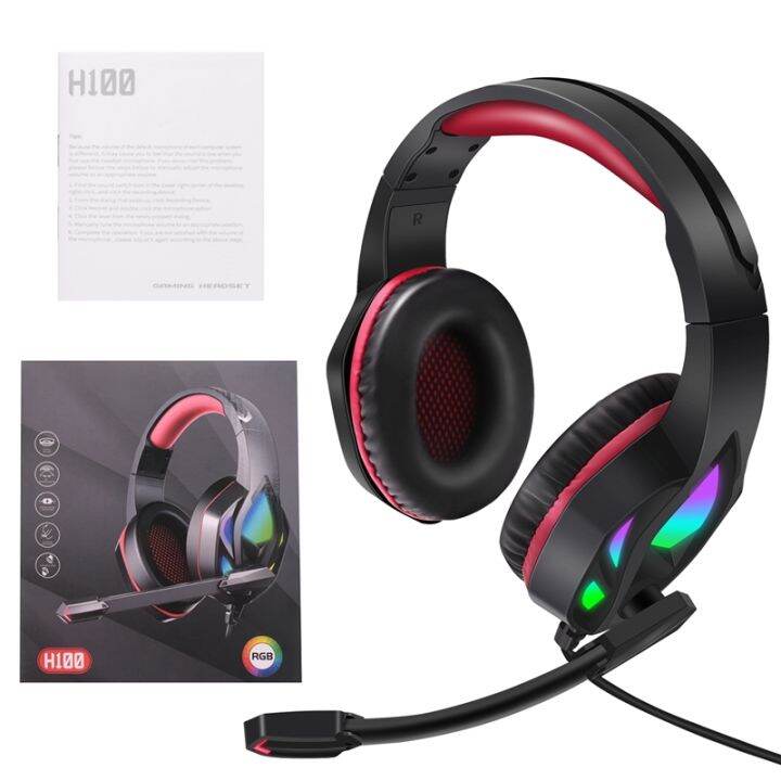 Gaming Headset, over Ear Headphones with Color Changing LED Light ...
