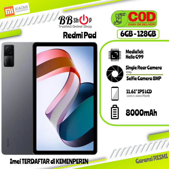 Xiaomi Redmi Pad 6GB+128GB Garansi Resmi 1 Tahun, Display Type IPS LCD ...