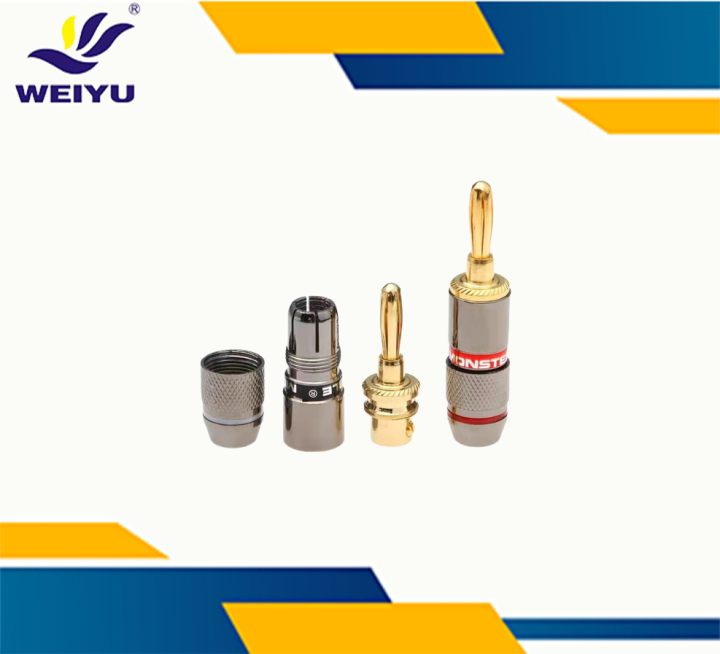 Banana Plug Gold Plated Pure Monster Copper 8mm/4mm Speaker Adapter ...