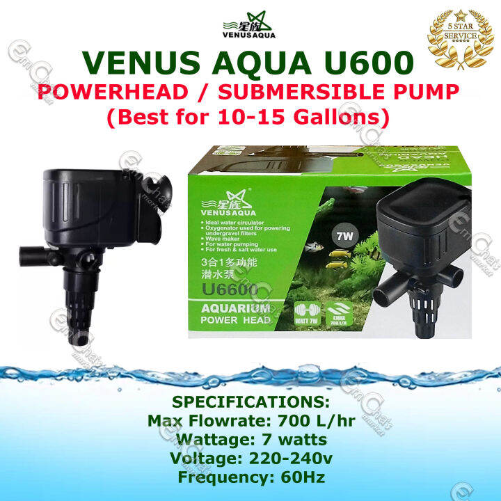 Venus Aqua Powerhead U6600 7watts (for 10-15 Gallons) (10gl) (15gl ...