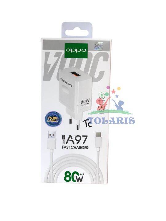 80W SUPERVOOC Charger KOMPLIT For Hp Oppo A97 80 Watt 80WATT Super Vooc ...