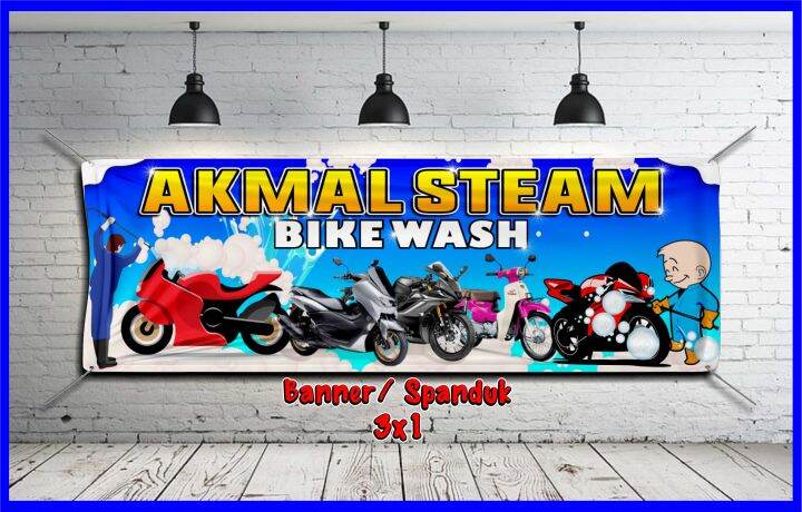 Spanduk Banner Backdrop STEAM CUCI MOTOR, Banner STEAM CUCI MOTOR ...