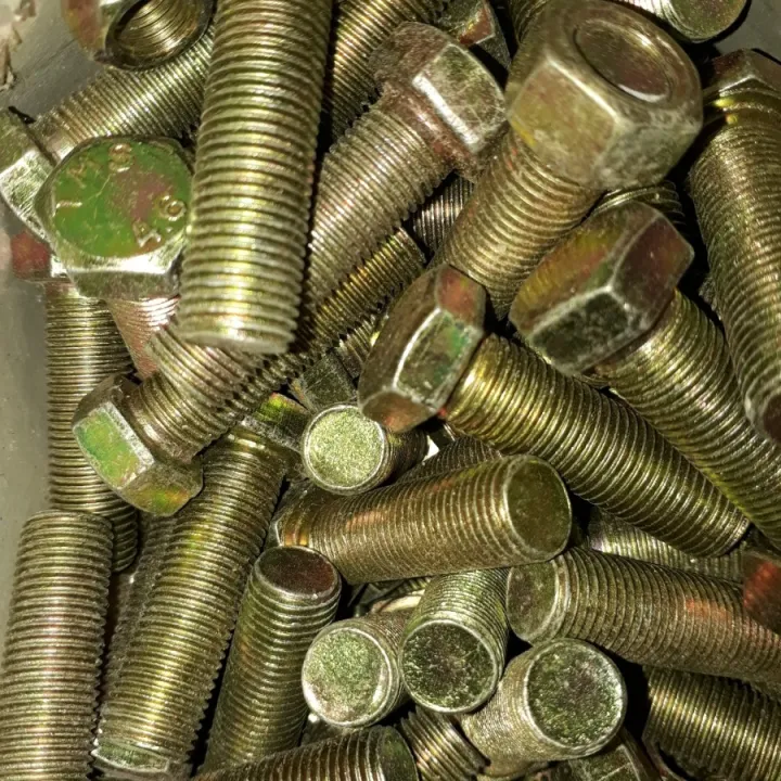 Baut+Mur besi kuning 12x20 /BN kuning drat halus/kunci 17/(per pcs ...