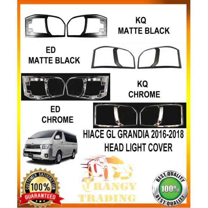 Toyota Hiace GL Grandia 2016 to 2018 Headlight cover MATTE BLACK ...