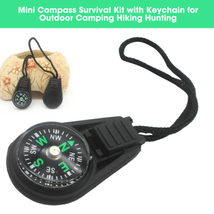 Mini Compass Survival Kit With Keychain For Outdoor Camping Hiking ...
