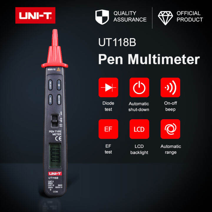 UT118B Pen Type Digital Multimeter Auto SCAN LCD backlight Non-Contact ...