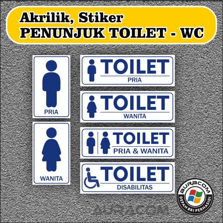 Akrilik, Stiker PENUNJUK TOILET - WC | Lazada Indonesia