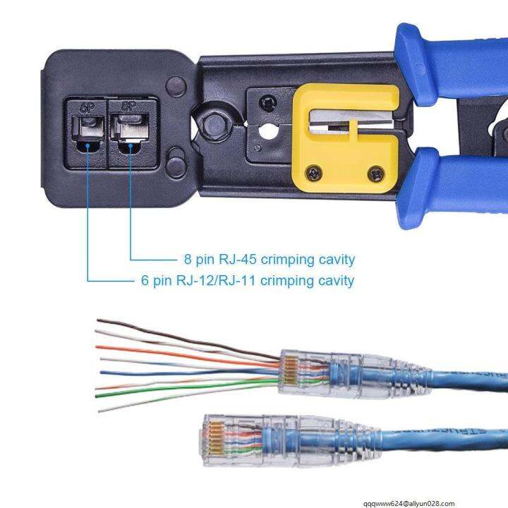 ethernet cable adapter Heavy Duty Rj45 Ethernet Crimper Tool 6P8P Ez End Pass Through☜ | Lazada PH