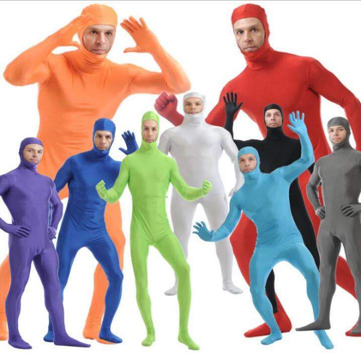 New Adult Full Body Zentai Suit Costume For Halloween Men Second Skin ...