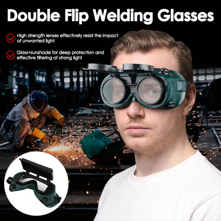 Welding Safety Flip Up Goggles, Safety Industrial Welding Goggles with ...