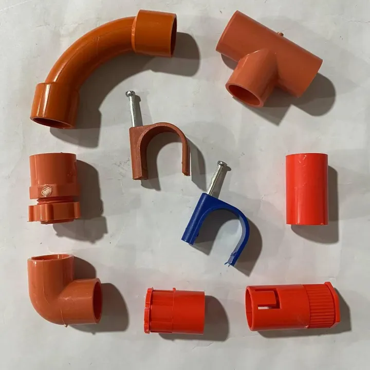 PVC Orange electrical flexible hose adaptor/connector elbow coupling ...