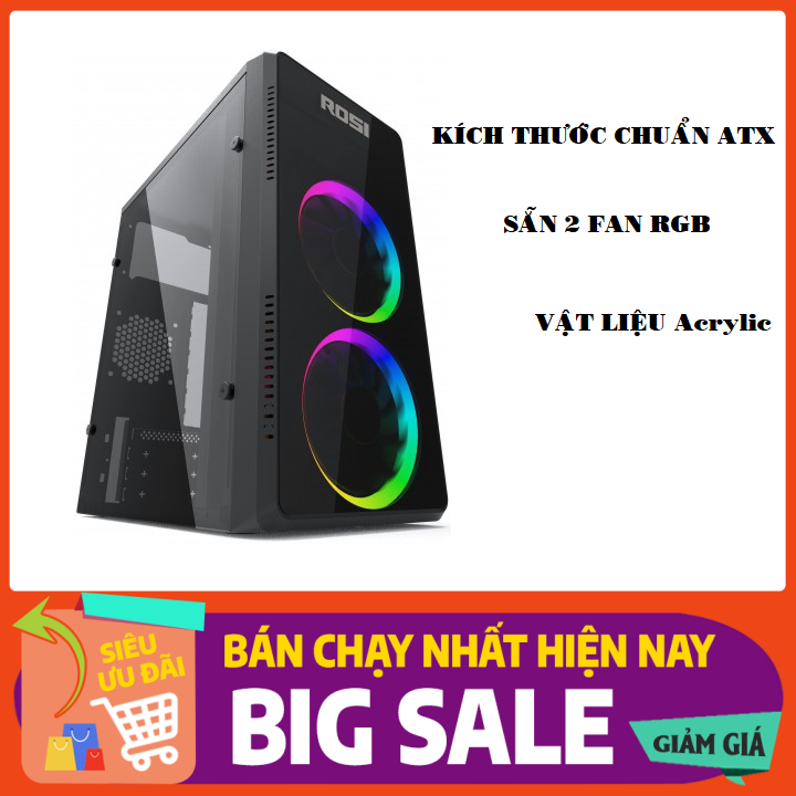 Vỏ Case máy tính PC gaming sẵn 2 fan Rgb nhỏ gọn | Lazada.vn