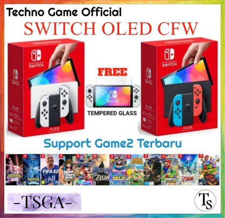 Nintendo Switch Oled Cfw Full Game Console Switch Oled Neon White