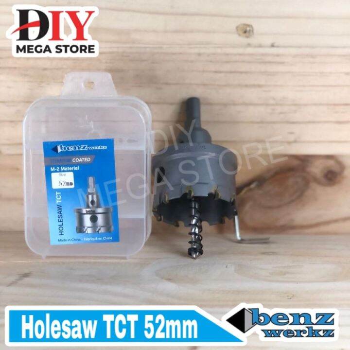 Mata bor plong besi, metal, kayu benz werkz mata bor holesaw TCT 52mm ...
