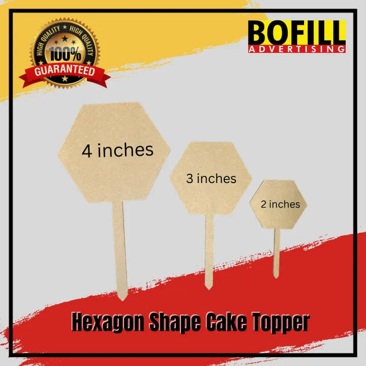 Acrylic Hexagon Shape Cake Topper 3mm Blank Party/Birthday/Anniversary ...