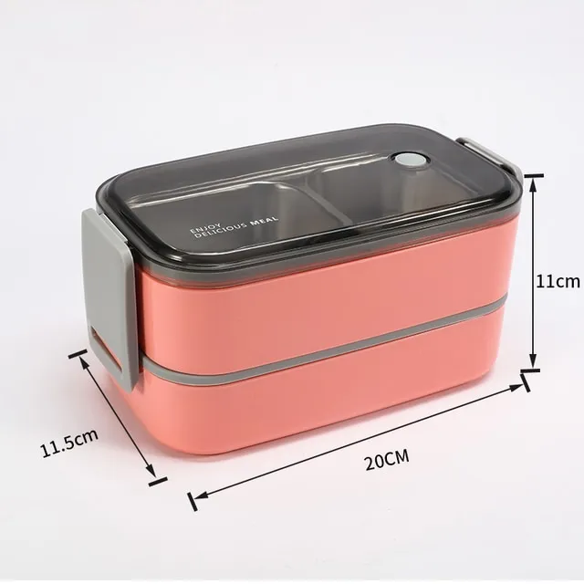 304 Stainless Steel Lunch Box 1/2 Layers Portable Grids Bento Box ...