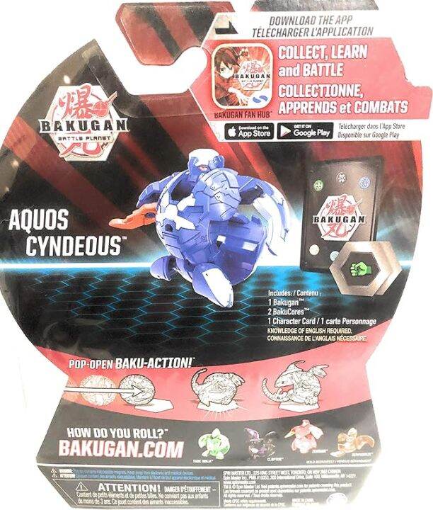 Bakugan, Aquos Cyndeous, 2" Tall Collectible Transforming Creature, for ...