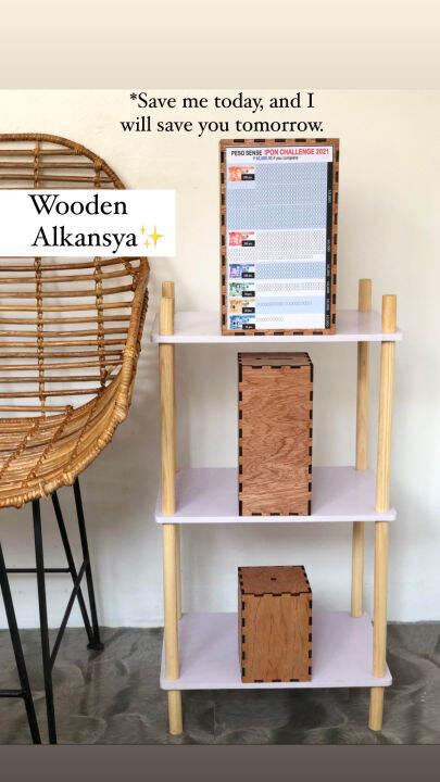 Wooden Alkansya/ Coin Bank with with IPON Challenge Sticker | Lazada PH