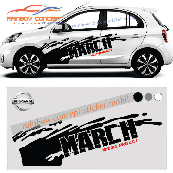sticker car cutting full body mobil nissan march stiker bercak lumpur ...