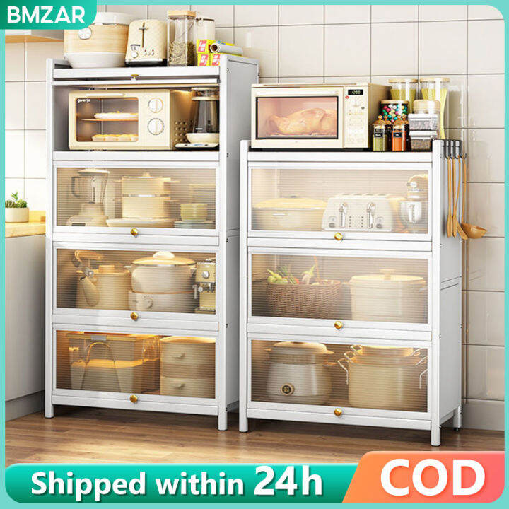 Kitchen cabinet pantry storage rack multifunction 5 layer with cover ...