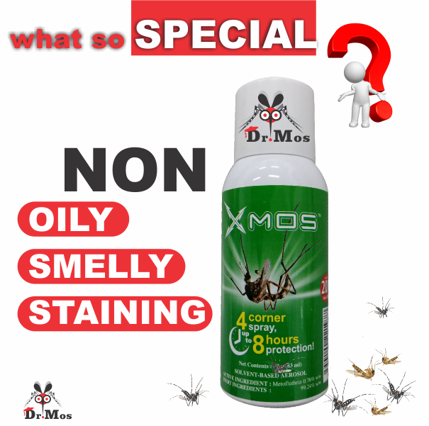 DRMOS X'Mos Insecticide Mosquito Repellent Spray Non-Greasy Anti ...