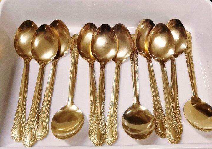 KMM Golden Teaspoon and fork | Lazada PH