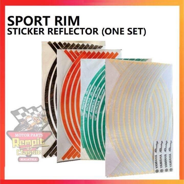 REMPIT COLOUR STICKER REFLECTOR MOTOR SPORT RIM SET (1 SET FOR 2 SPORT ...