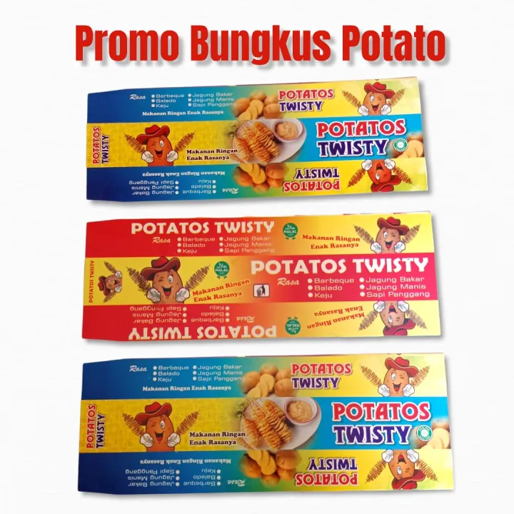 Bisa Cod Kemasan Kentang Ulir Potato isi 100 pcs // Kertas Kentang Ulir ...