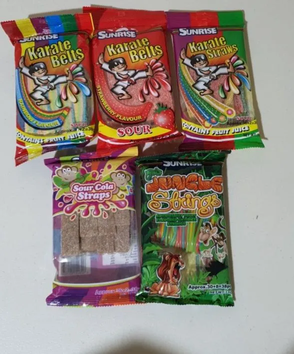 Karate Belts Rainbow/Strawberry Flavor/Karate Straws/Sour Cola Straps ...