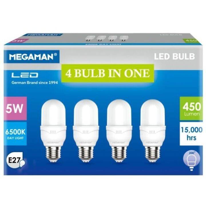 PAKET LAMPU LED MEGAMAN P-BULB 15 WATT 4 PCS CAHAYA PUTIH | Lazada Indonesia