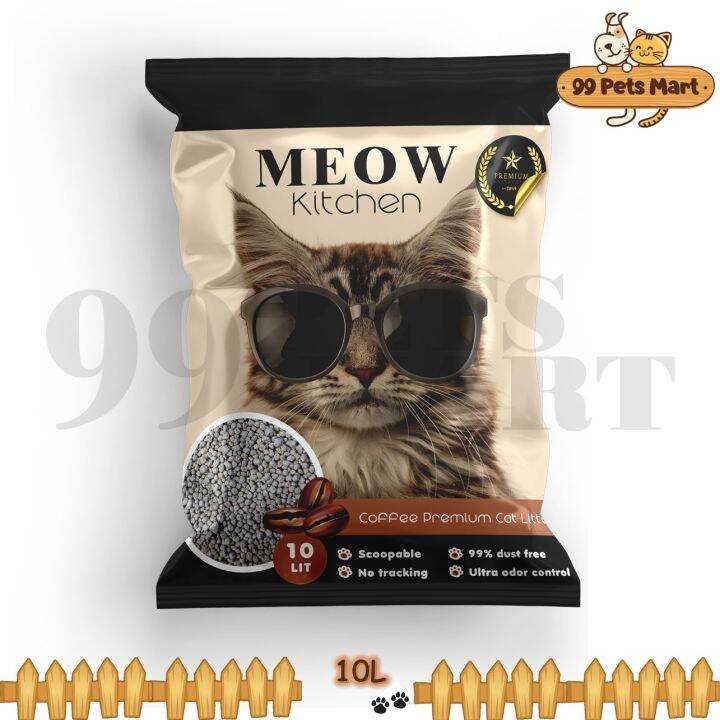 MEOW Kitchen Premium Cat Litter 10L ( Coffee ) / Meow Kitchen Pasir ...