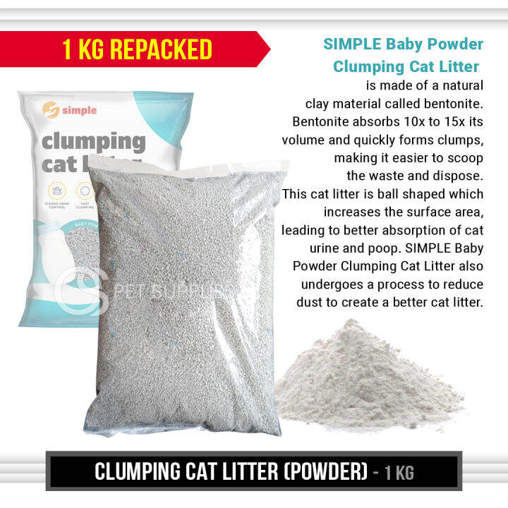 CHLOE-Simple Clumping Cat Litter (Baby Powder) Scent 1kg | Lazada PH