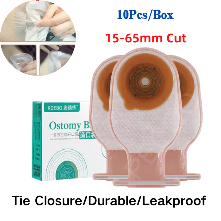10Pcs One-piece System Colostomy Bag 15-60mm Cut Size Stoma Pouch ...