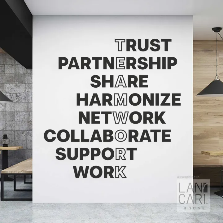 Stiker Cutting Motivasi Office Team Work Teamwork Wall Window Quotes ...