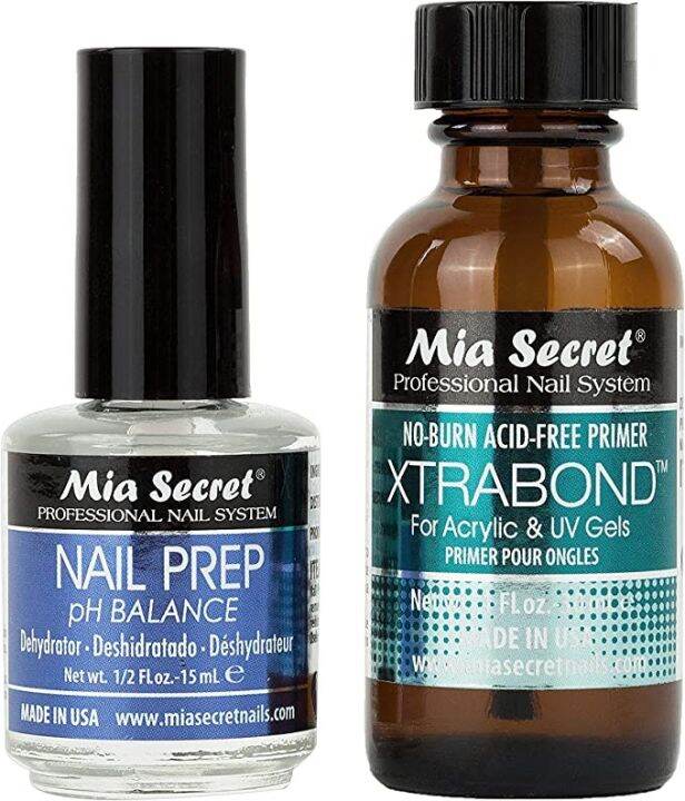 Mia Secret Nail System Natural Nail Prep Dehydrate 15 ml and Acid ...