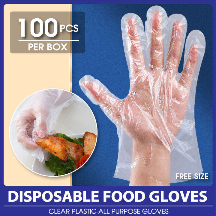 EMBRACE PH Disposable Plastic Gloves 100pcs Clear Transparent Gloves ...