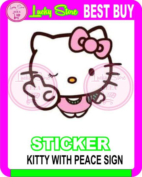 STICKER DECALS KITTY PEACE SIGN | Lazada PH