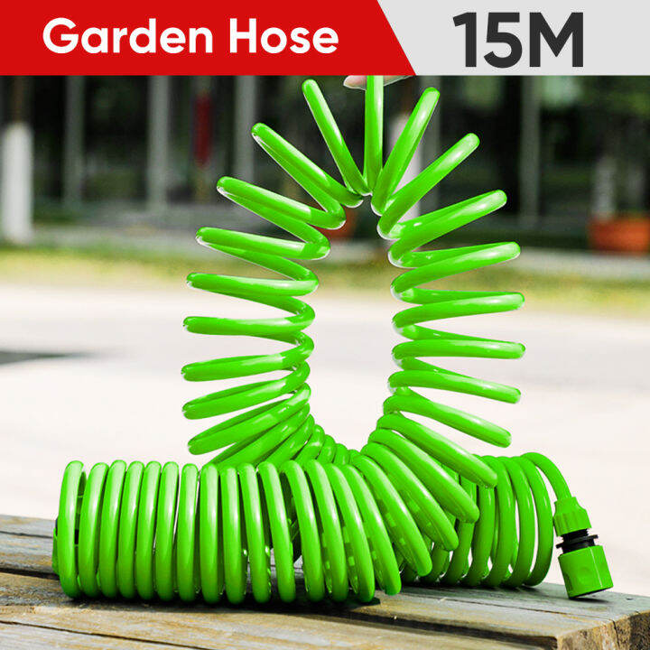 Mitsushi 15M Spring Tube Air Hose High Pressure Telescopic Hose Garden ...