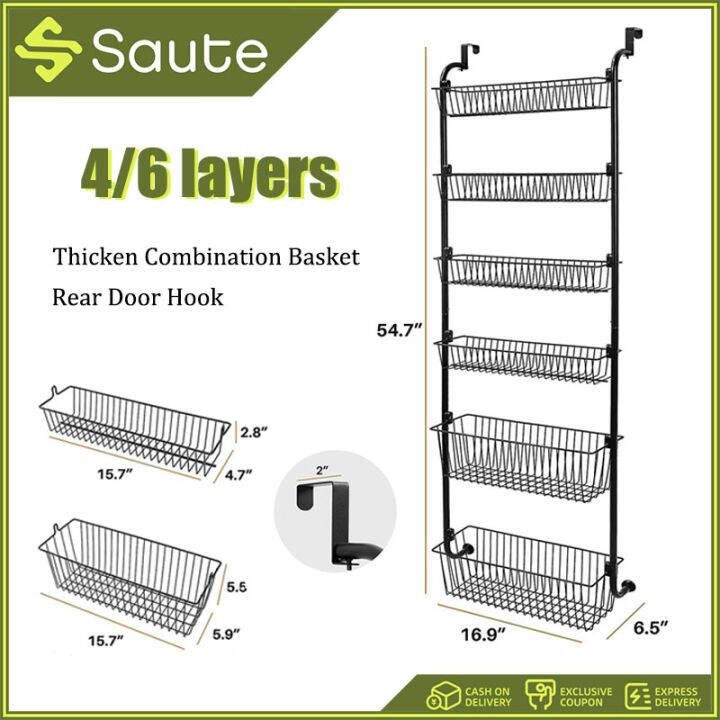 Heavy-Duty Wall Mounted Hanging Kitchen Storage Racks Behind the Door ...
