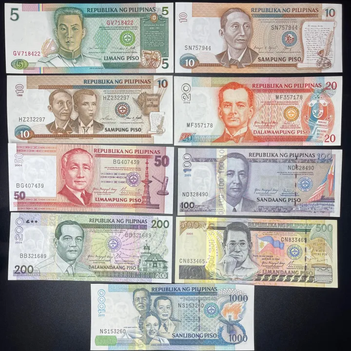 Philippines 5 10 20 50 100 200 500 1000 Piso New Design Series (NDS ...