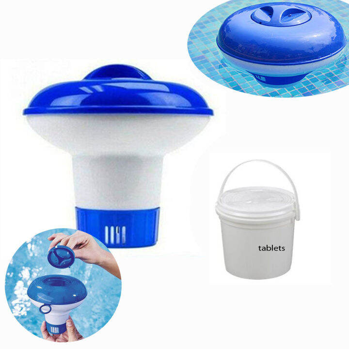 100g Swimming Pool Floater Dispenser Frame Net Skimmer Cleaner Swimming ...