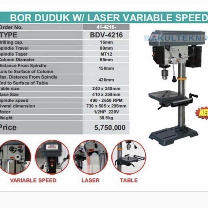 BOR DUDUK WIPRO WITH LASER GUIDING DAN VARIABEL SPEED UKURAN 16MM ...