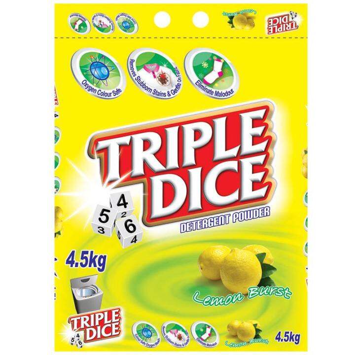 TRIPLE DICE DETERGENT LEMON 4,5KG | Lazada Indonesia