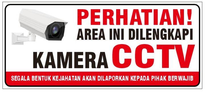 STIKER VINYL PERHATIAN AREA INI DILENGKAPI KAMERA CCTV | Lazada Indonesia