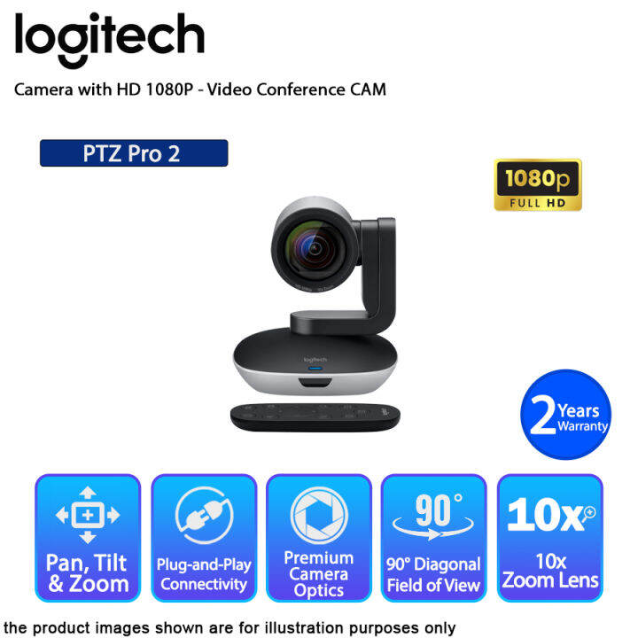 Logitech PTZ Pro 2 HD 1080p Video Conference Camera with enhanced Pan ...